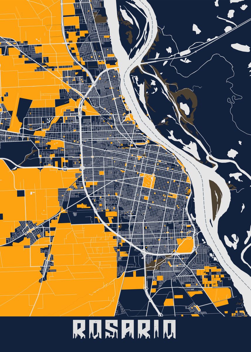 'Rosario Map' Poster, picture, metal print, paint by Mccyle Khan | Displate