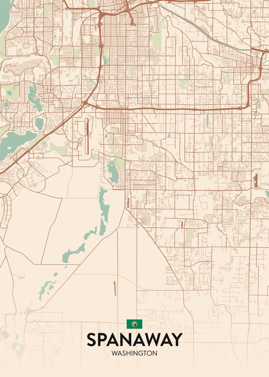 'Spanaway WA' Poster, picture, metal print, paint by IMR Designs | Displate