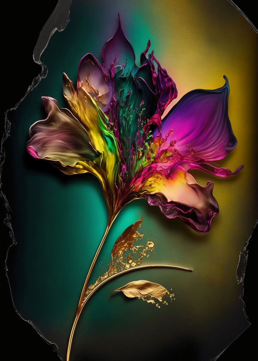 'Abstract Flower' Poster, picture, metal print, paint by Mr Relative ...