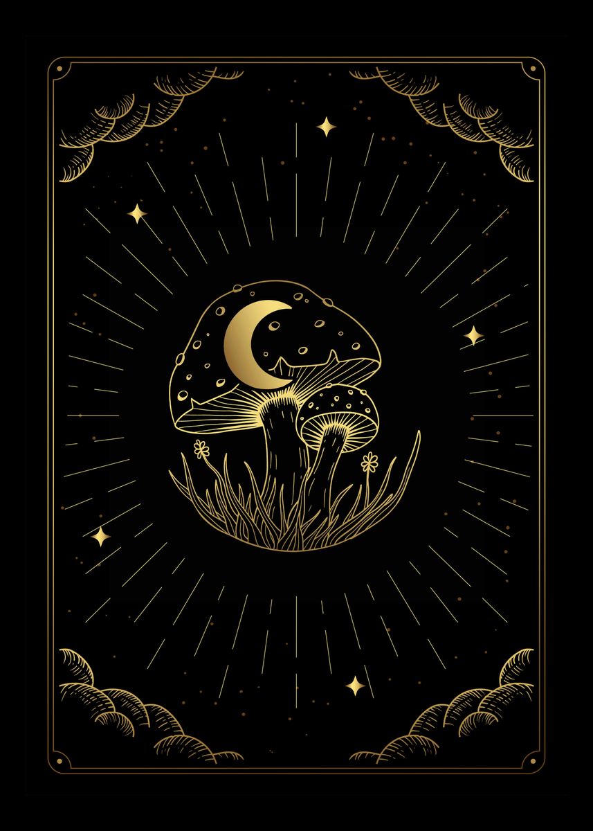 'Tarot the moon toadstool' Poster, picture, metal print, paint by ...