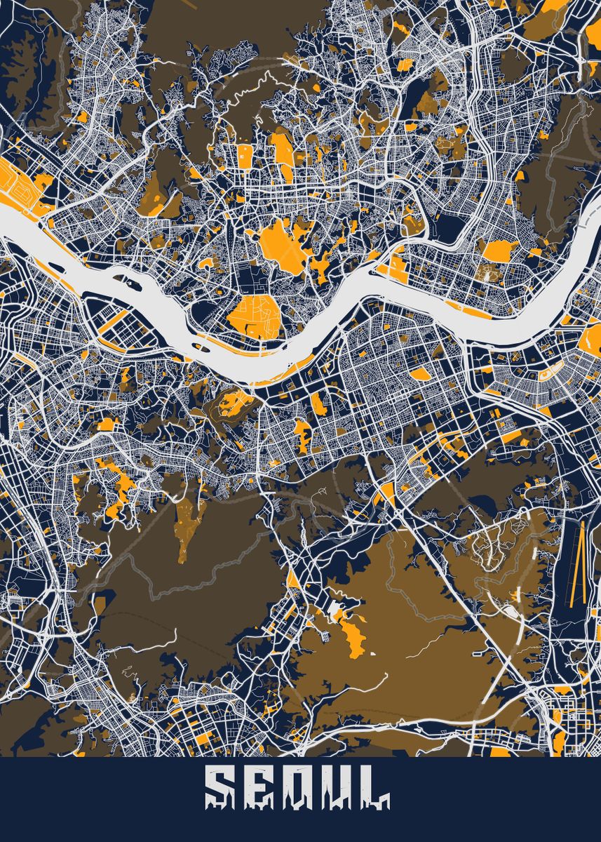 'Seoul Map' Poster by Mccyle Khan | Displate