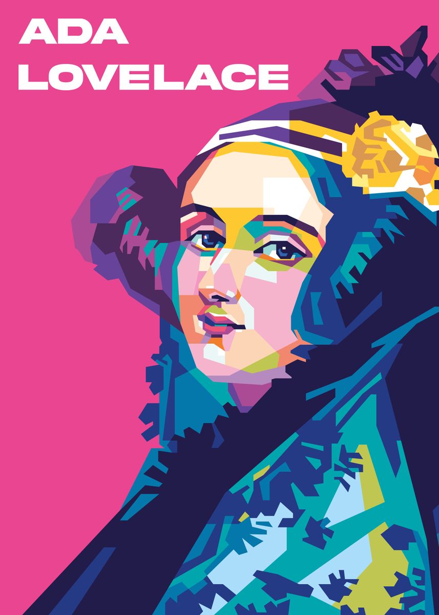 'Ada Lovelace Pink' Poster, picture, metal print, paint by Amila ...