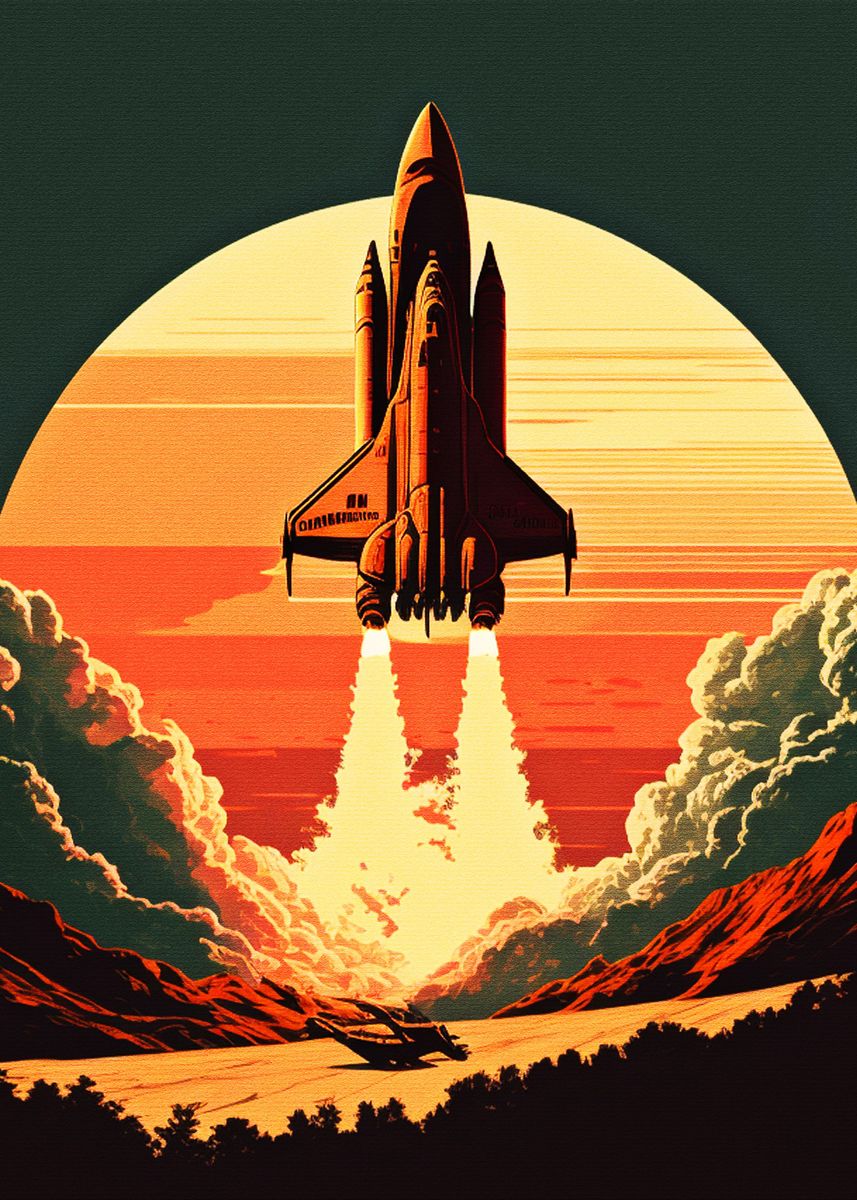 'Rocket In Space' Poster, picture, metal print, paint by Muh Asdar ...