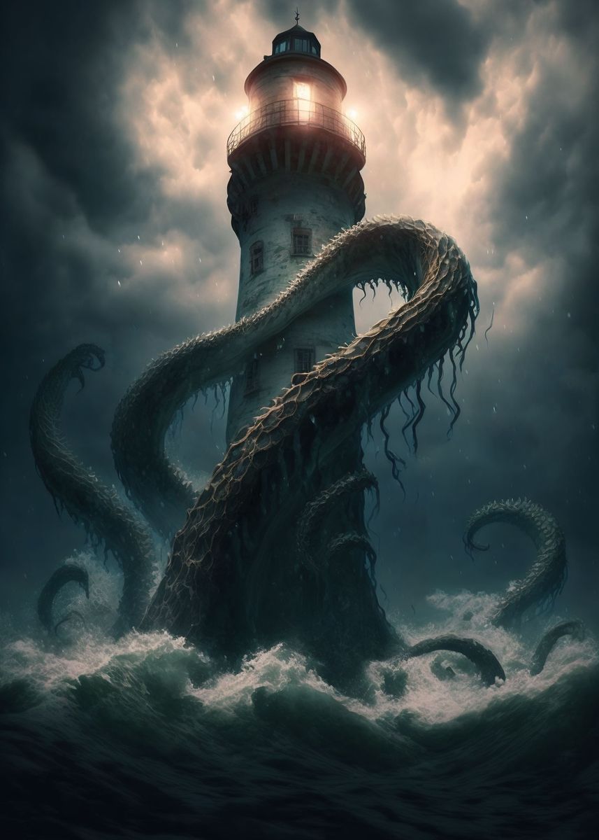 'Lighthouse Under Attack' Poster, picture, metal print, paint by Absuro ...