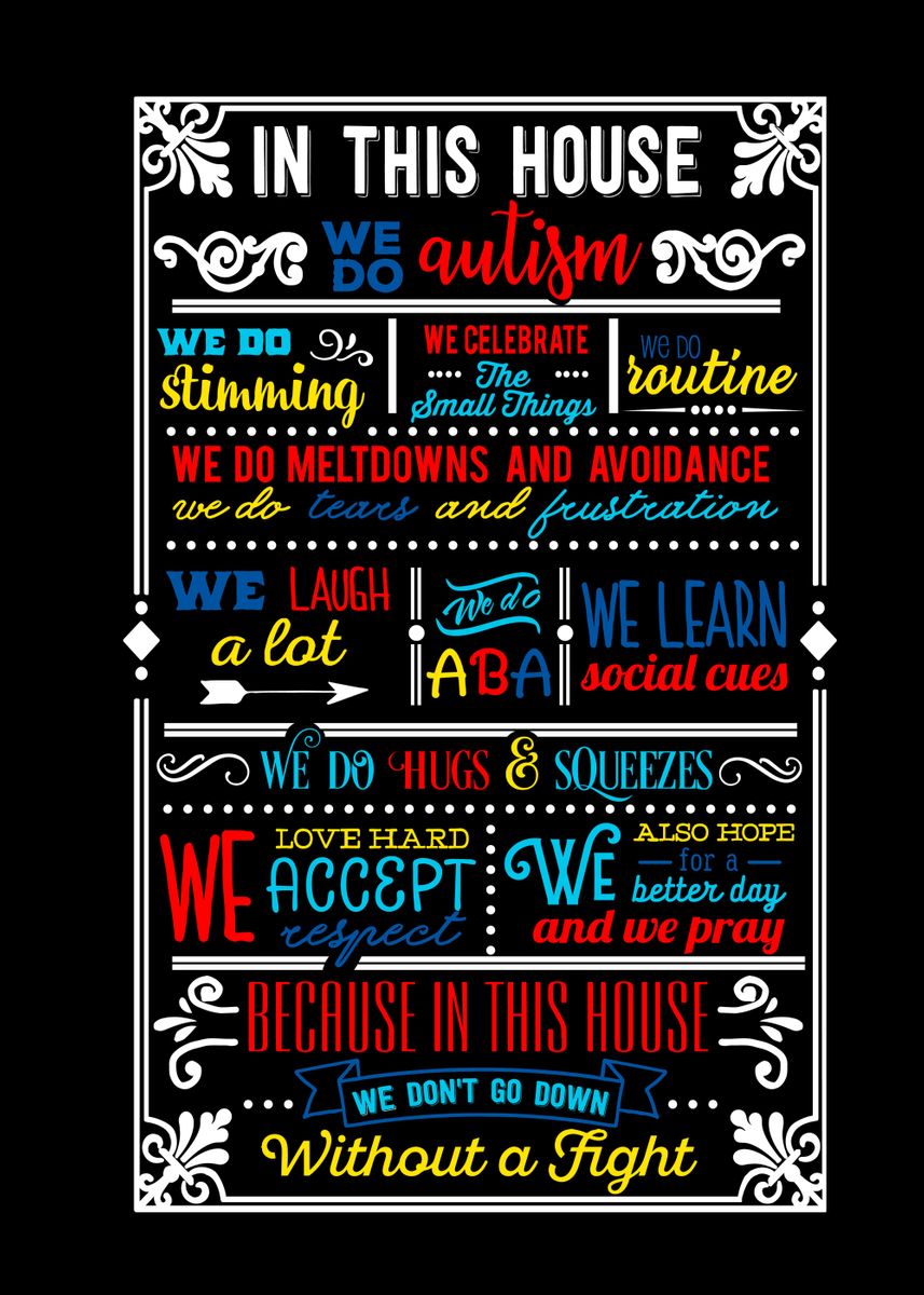 'In this house' Poster, picture, metal print, paint by Juliana RW ...