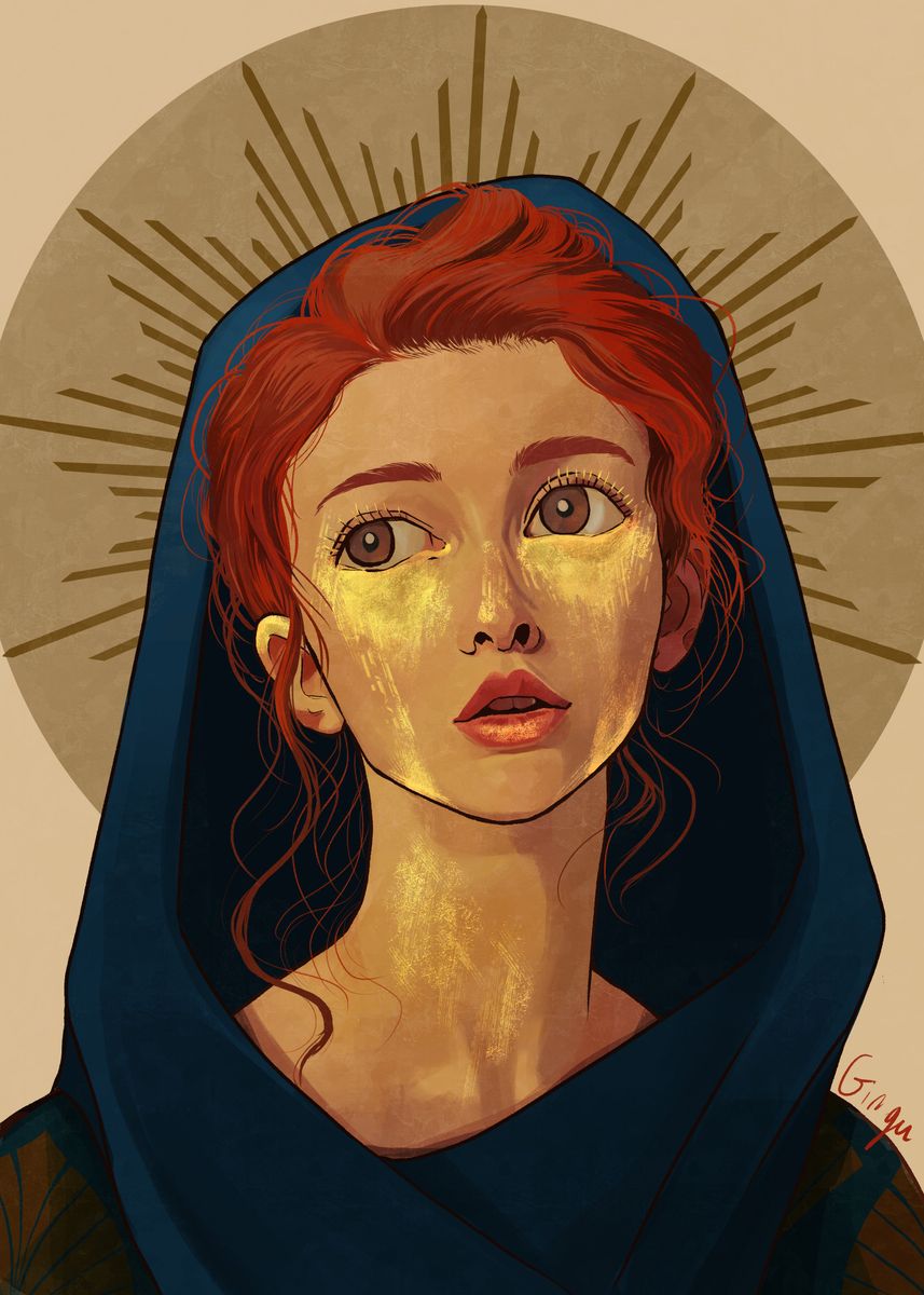 'Golden Saint' Poster, picture, metal print, paint by Santallia | Displate
