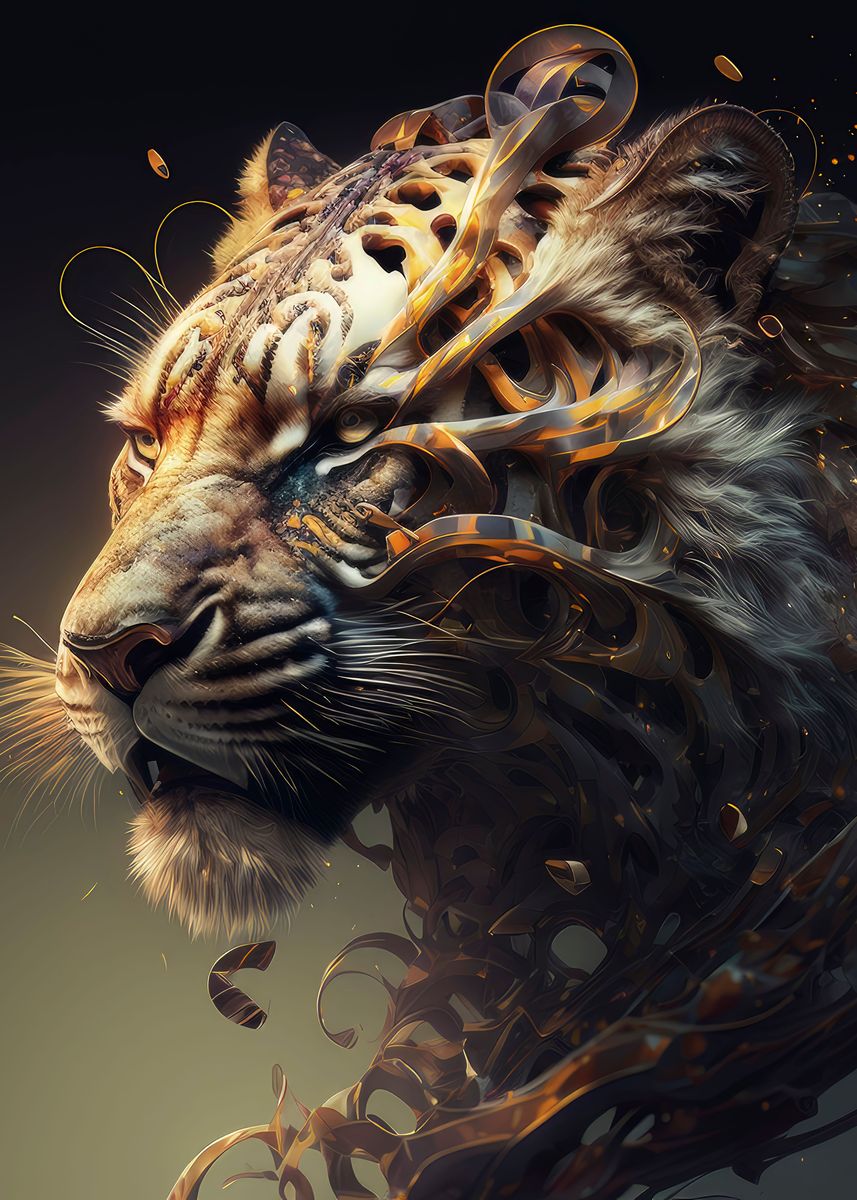 'Eye of the Tiger DNA' Poster, picture, metal print, paint by ...