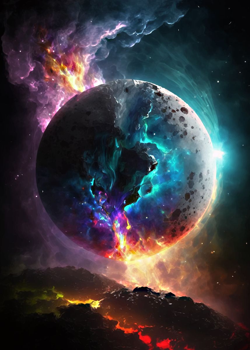 'A Dystopian Planet' Poster, picture, metal print, paint by Mounier ...