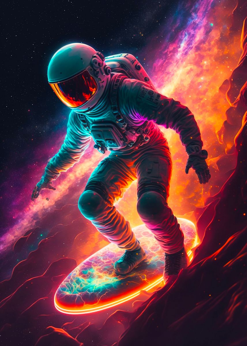 'Galactic rider' Poster, picture, metal print, paint by Liviu Aileni ...