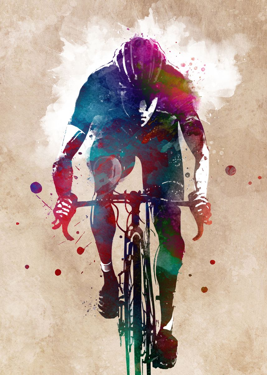 'Cycling sport' Poster, picture, metal print, paint by JBJart Justyna ...
