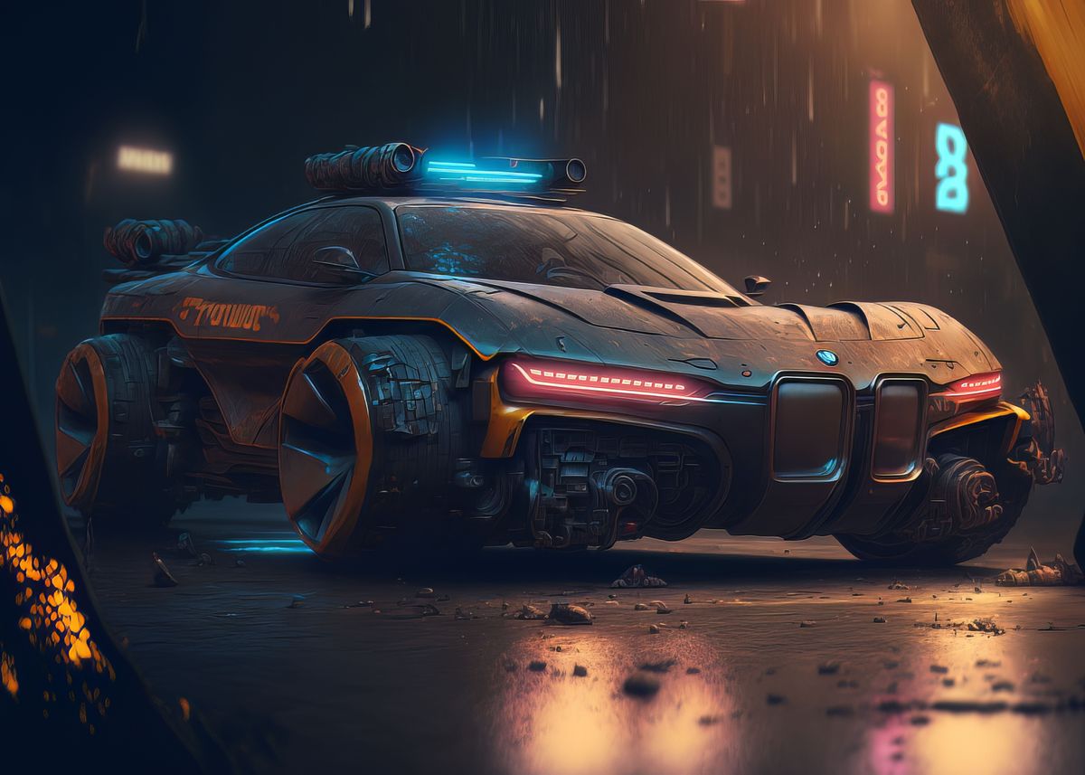 'BMW Cyberpunk Concept v4' Poster by Displate Master | Displate
