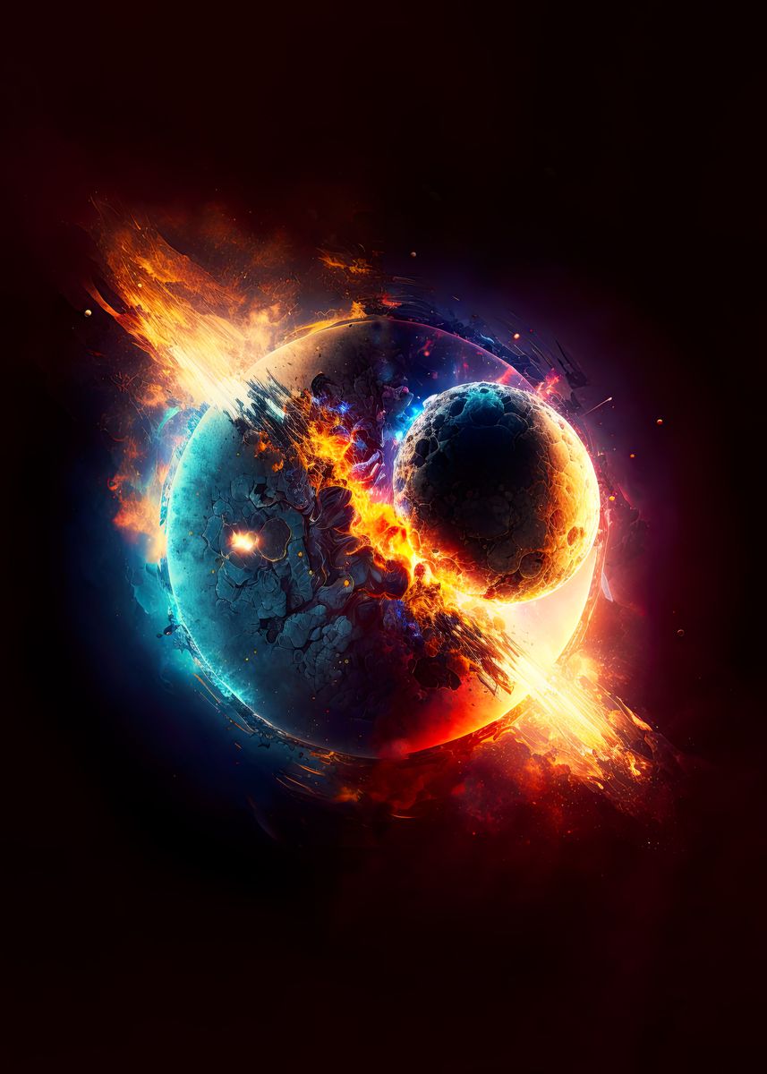 'Destruction' Poster, picture, metal print, paint by Anamitra | Displate