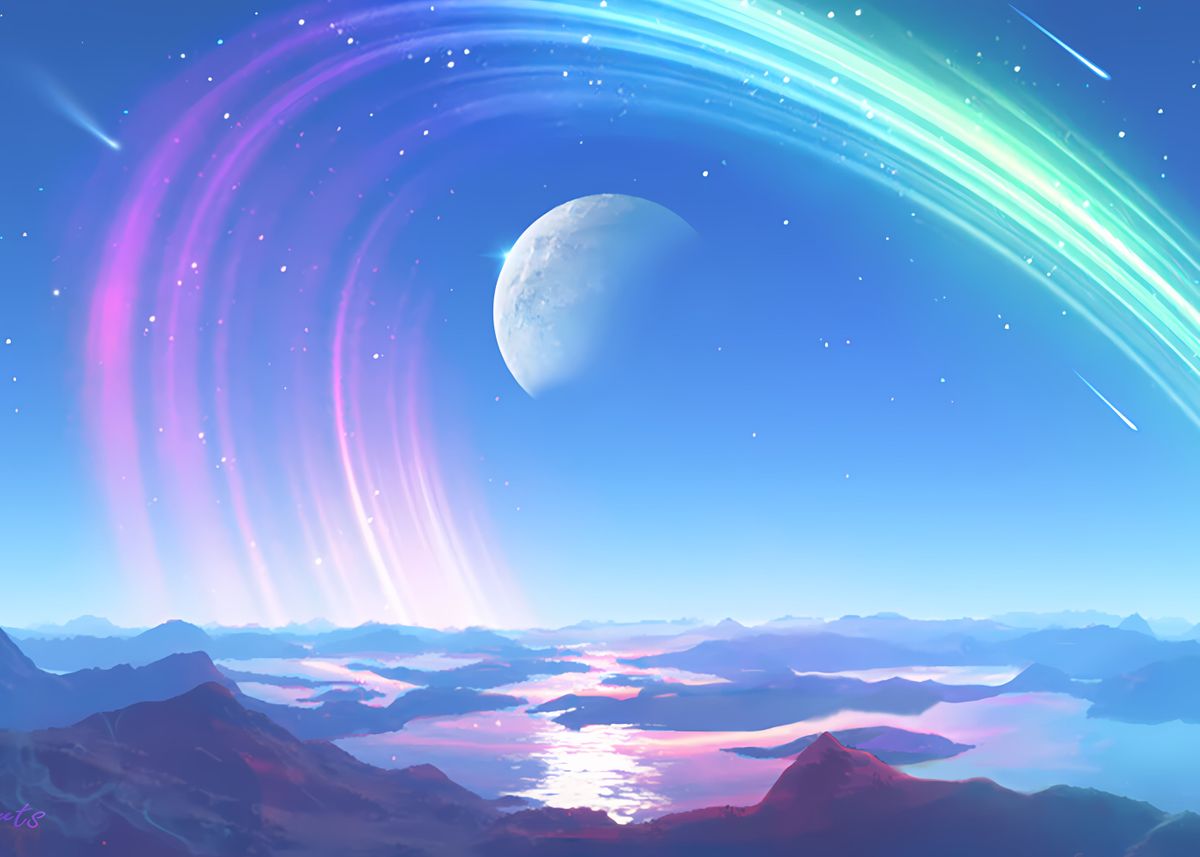 'moon sky' Poster by Alex Romiro | Displate