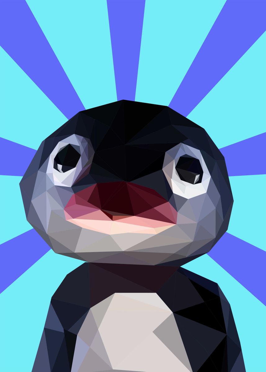 'noot noot penguin' Poster, picture, metal print, paint by Lowpoly ...