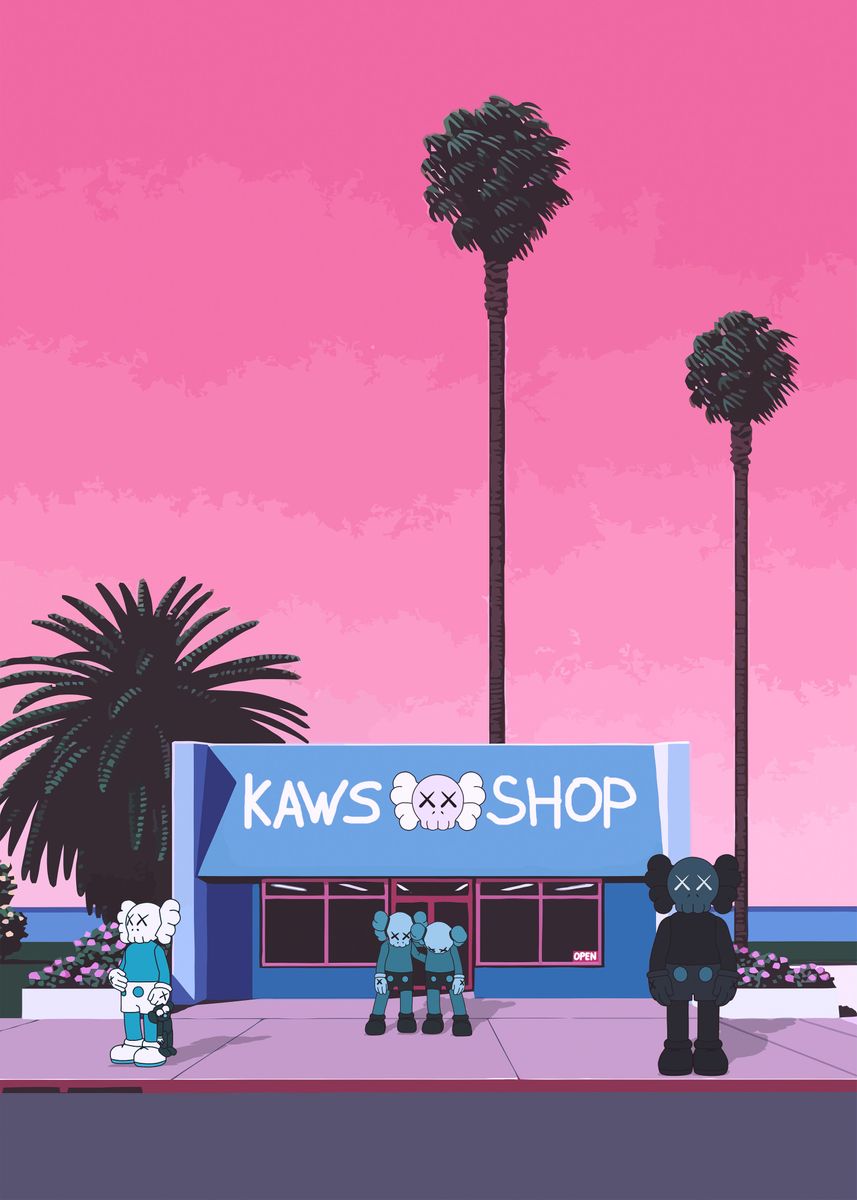 'Kaws shop' Poster, picture, metal print, paint by Pen Demic | Displate