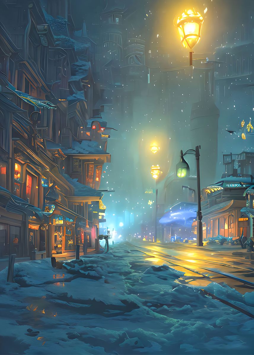 'Aesthetic Vibrant City' Poster, picture, metal print, paint by Alex ...