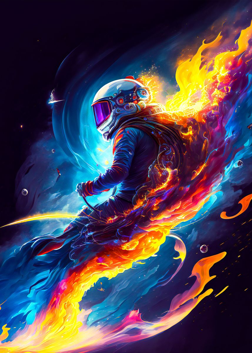 'Astro skating ' Poster by Xi Designs | Displate