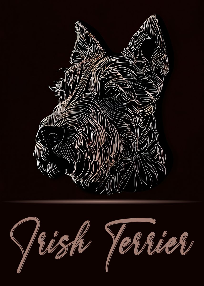 'Elegant Irish Terrier' Poster, picture, metal print, paint by Artistic Paradigms | Displate