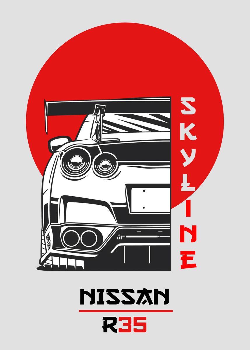 'Nissan skyline R35' Poster, picture, metal print, paint by artH | Displate