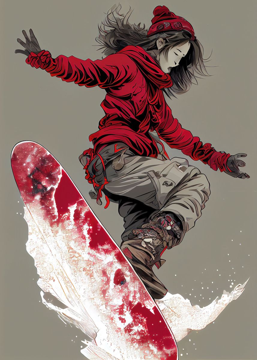 'Amazing Snowboarder' Poster, picture, metal print, paint by Chris ...