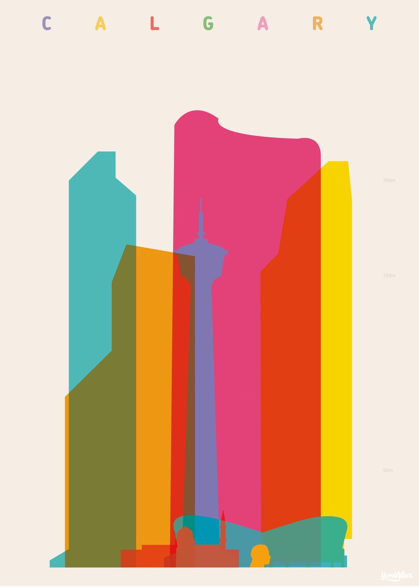 'Shapes of Calgary' Poster, picture, metal print, paint by Yoni Alter ...