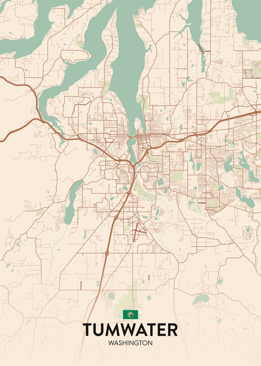 'Tumwater WA' Poster, picture, metal print, paint by IMR Designs | Displate