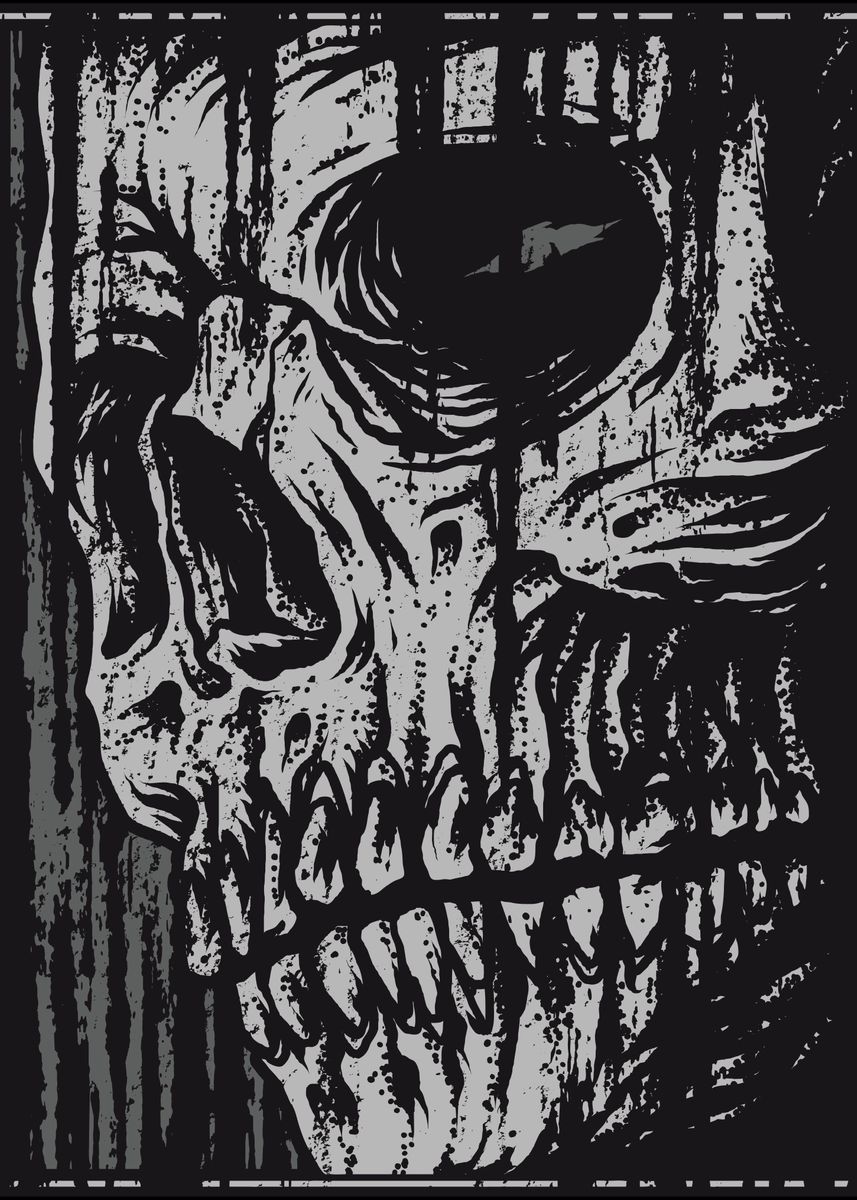 'Skull Art' Poster, picture, metal print, paint by Hanabi Studio | Displate