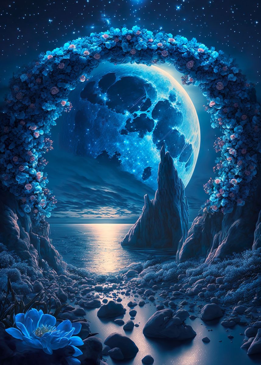 'Under The Moonlight' Poster, picture, metal print, paint by TESSERACT ...