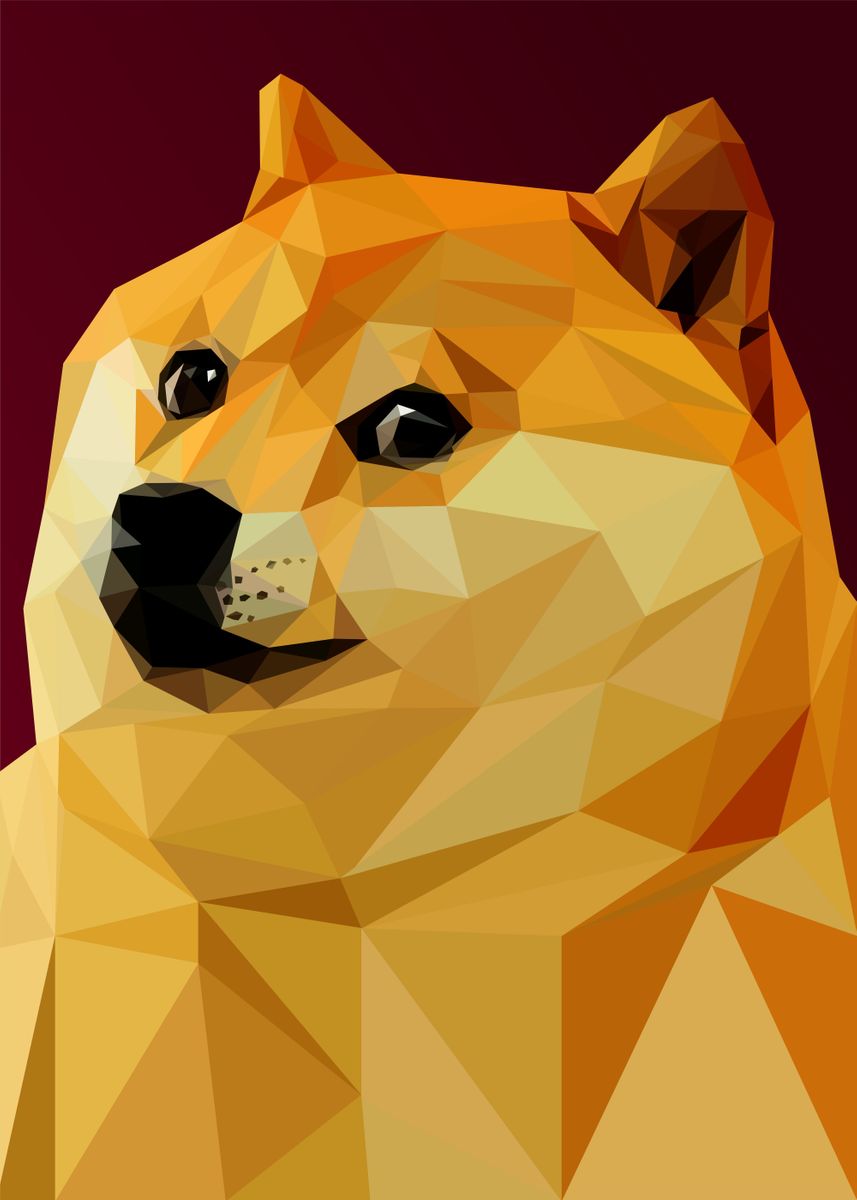 'doge' Poster, picture, metal print, paint by Lowpoly Posters | Displate