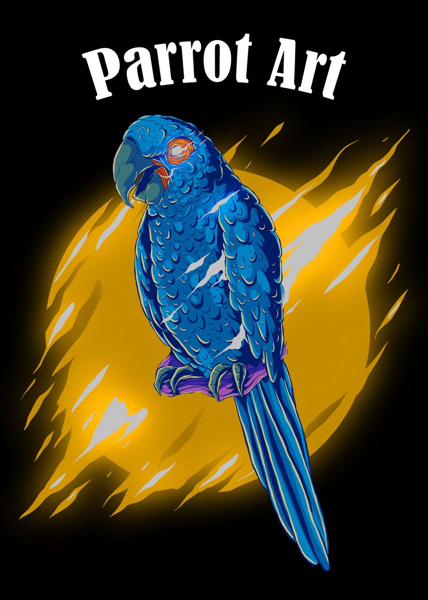 'Parrot Art' Poster, picture, metal print, paint by Jaya Studio | Displate