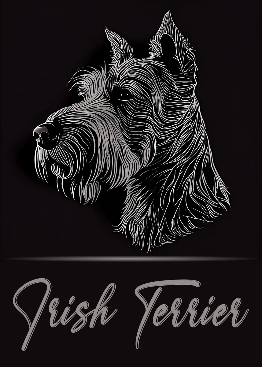 'Irish Terrier' Poster, picture, metal print, paint by Artistic Paradigms | Displate