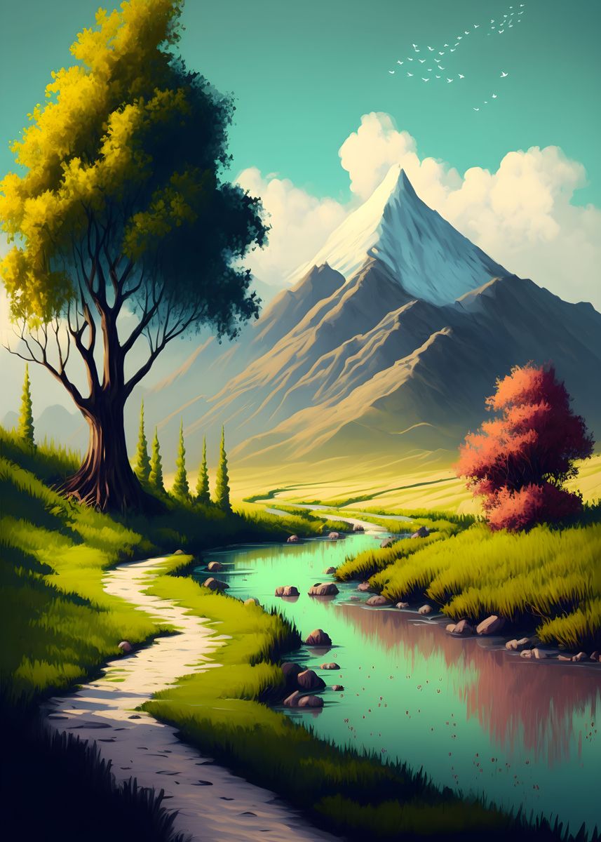 'Beautiful Landscape' Poster, picture, metal print, paint by Marcelo ...