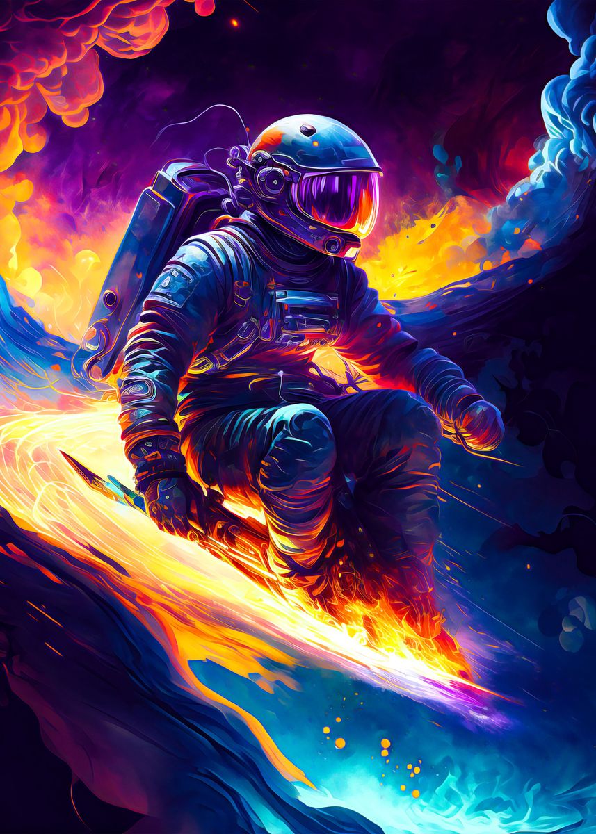 'ASTRO skater' Poster, picture, metal print, paint by Xi Designs | Displate