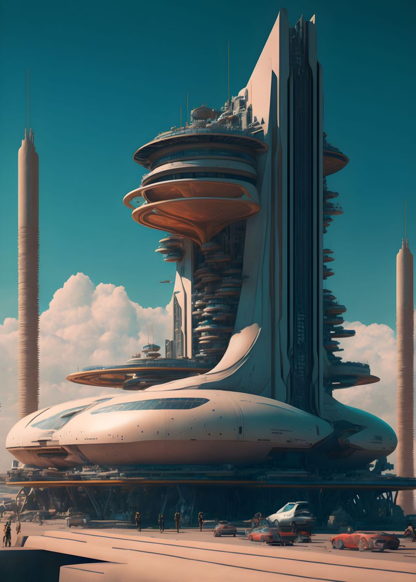 'Futuristic Architecture' Poster, picture, metal print, paint by ...