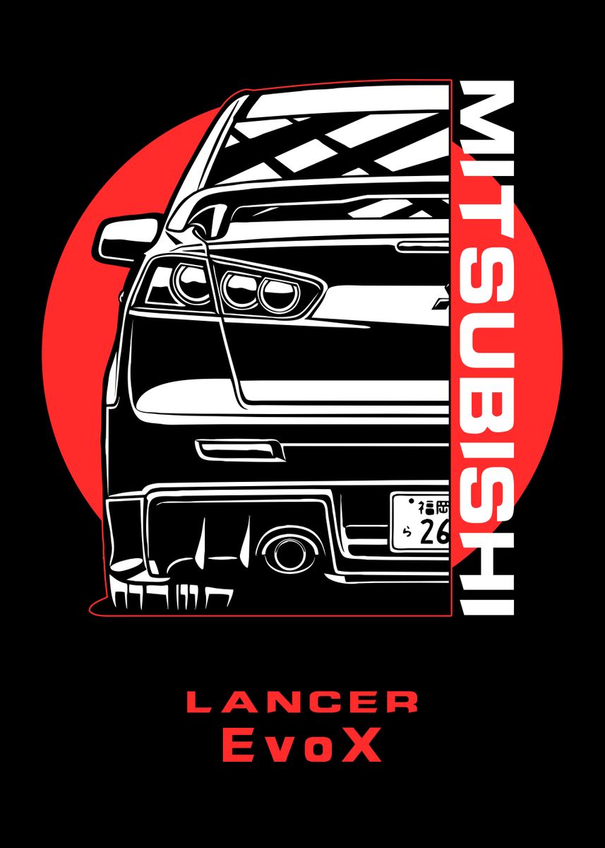 'Mitsubishi Evo X' Poster, picture, metal print, paint by Faissal ...