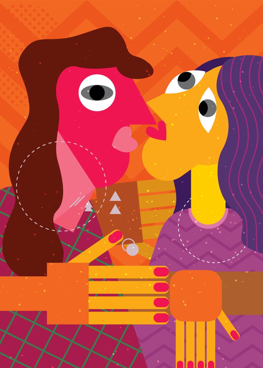 'Abstract Love' Poster, picture, metal print, paint by Asad Bhatti ...