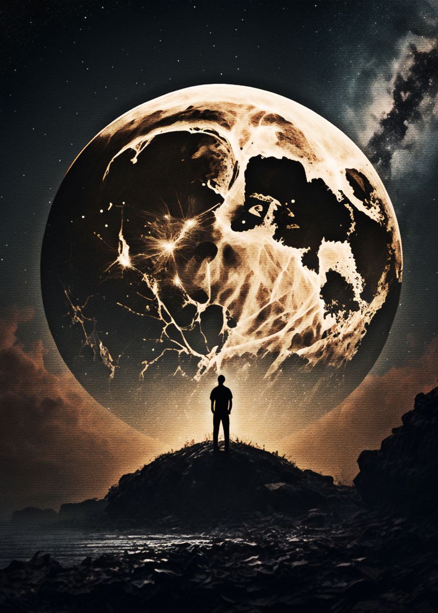 'The great moon reach' Poster, picture, metal print, paint by Muh Asdar ...