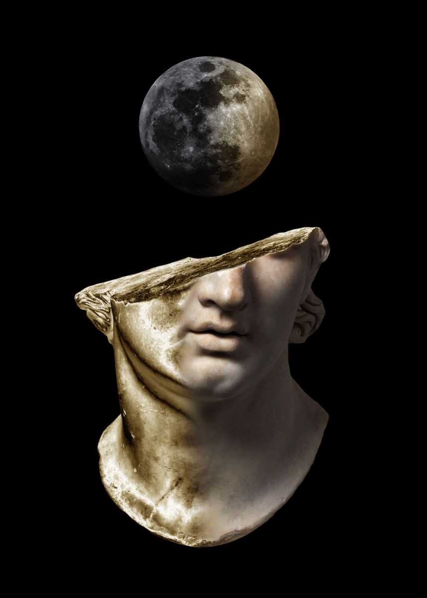 'MOON' Poster, picture, metal print, paint by Natalie Khamashta | Displate