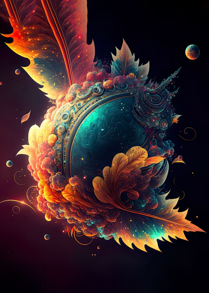 'Abstract Space' Poster, picture, metal print, paint by Anamitra | Displate