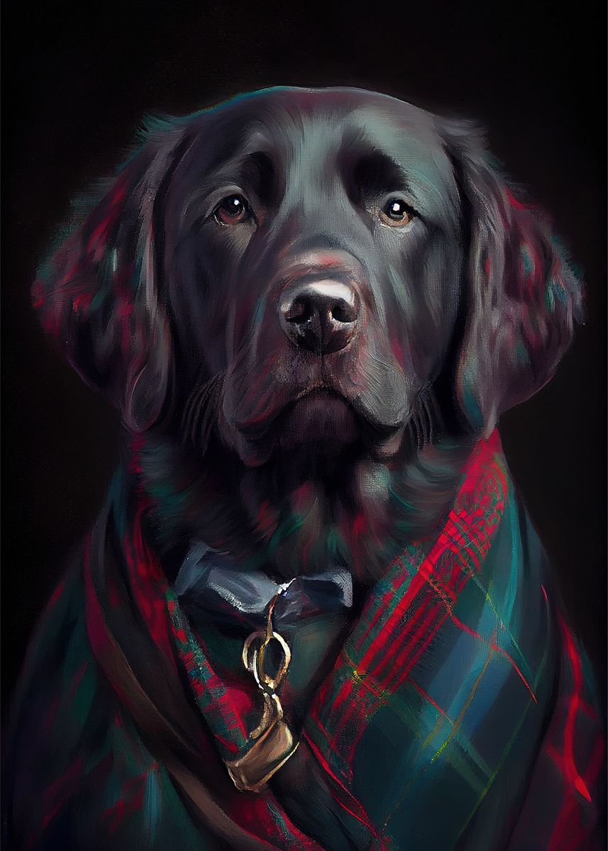 'Black Labrador Portrait' Poster, picture, metal print, paint by ...