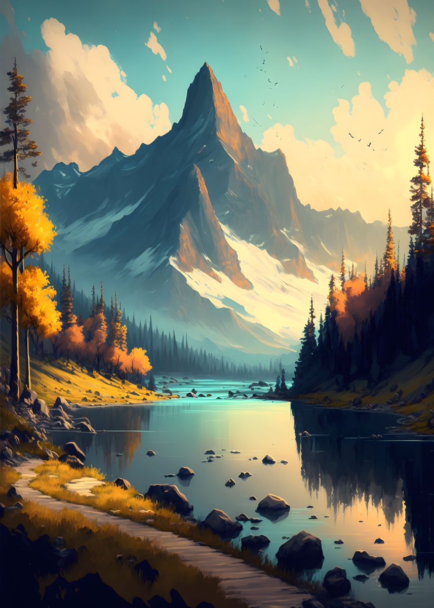 'Stunning Landscape' Poster, picture, metal print, paint by Marcelo ...