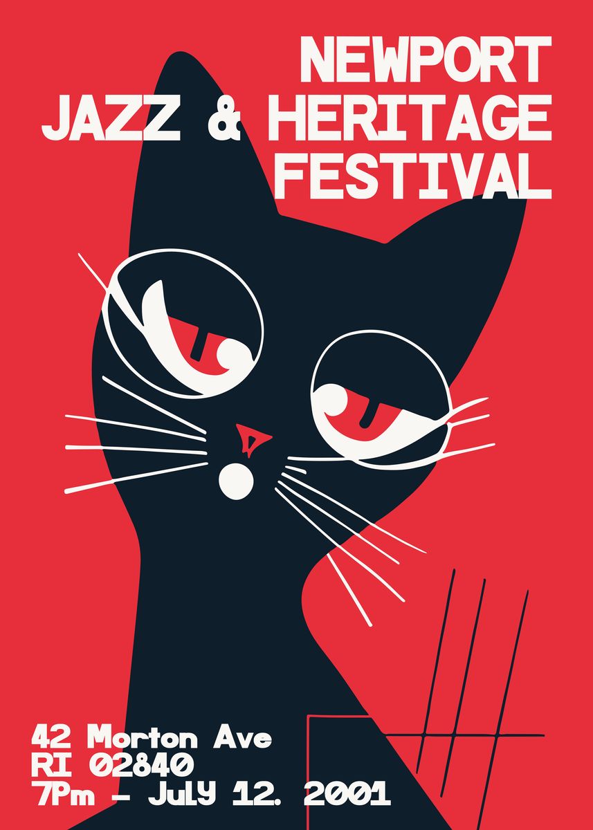 'Newport Jazz Festival' Poster, picture, metal print, paint by BluePinkPanther | Displate