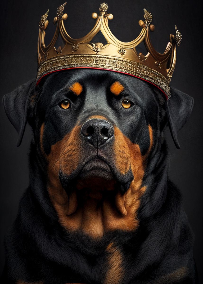 'Rottweiler King' Poster, picture, metal print, paint by DecoyDesign ...