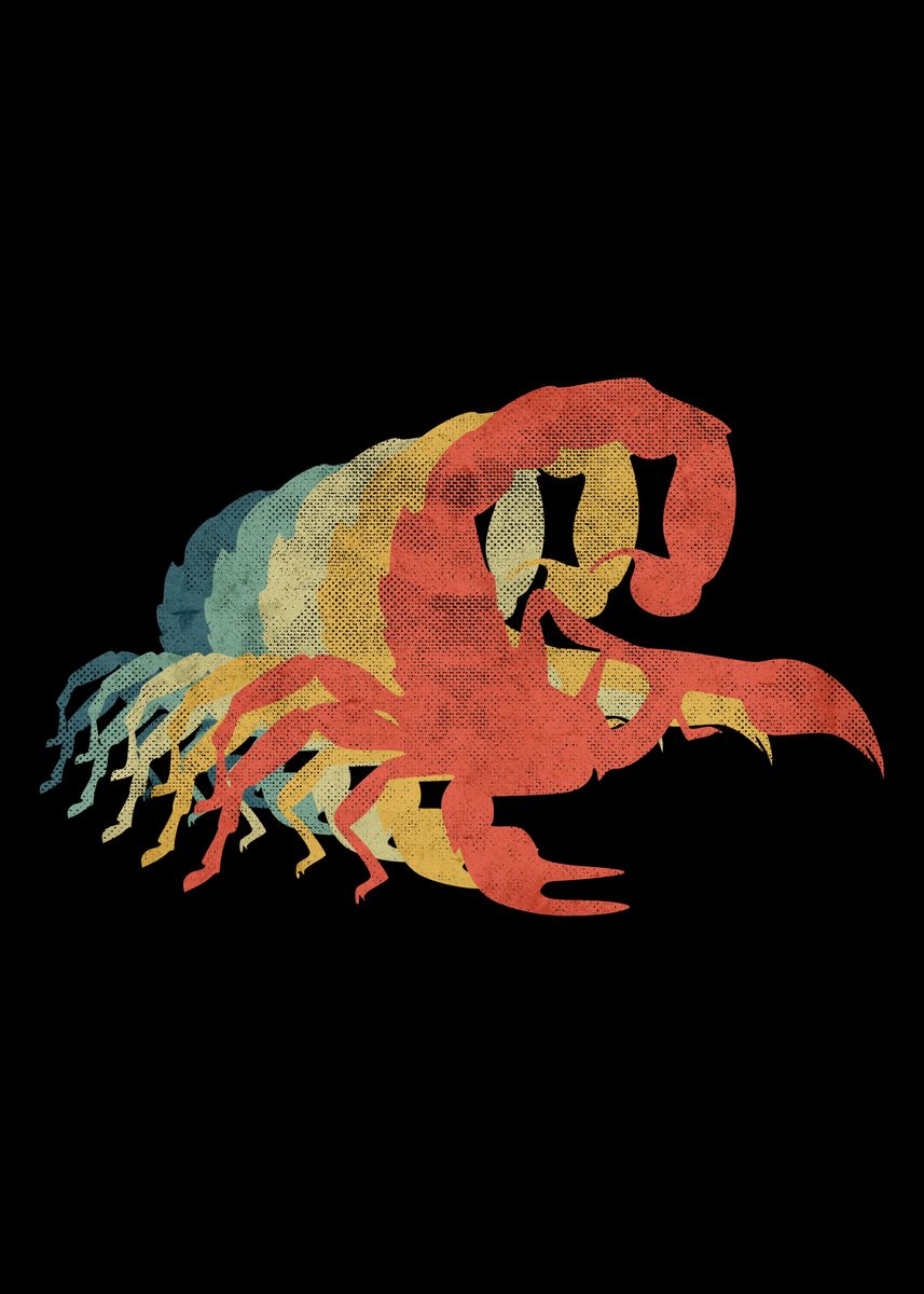 'Scorpion Retro Vintage' Poster, picture, metal print, paint by El ...