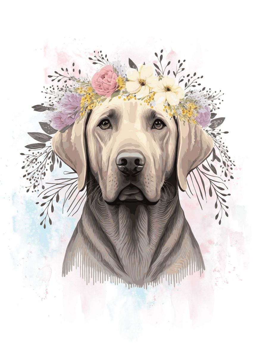 'Labrador Retriever Flower' Poster by BestPrints | Displate