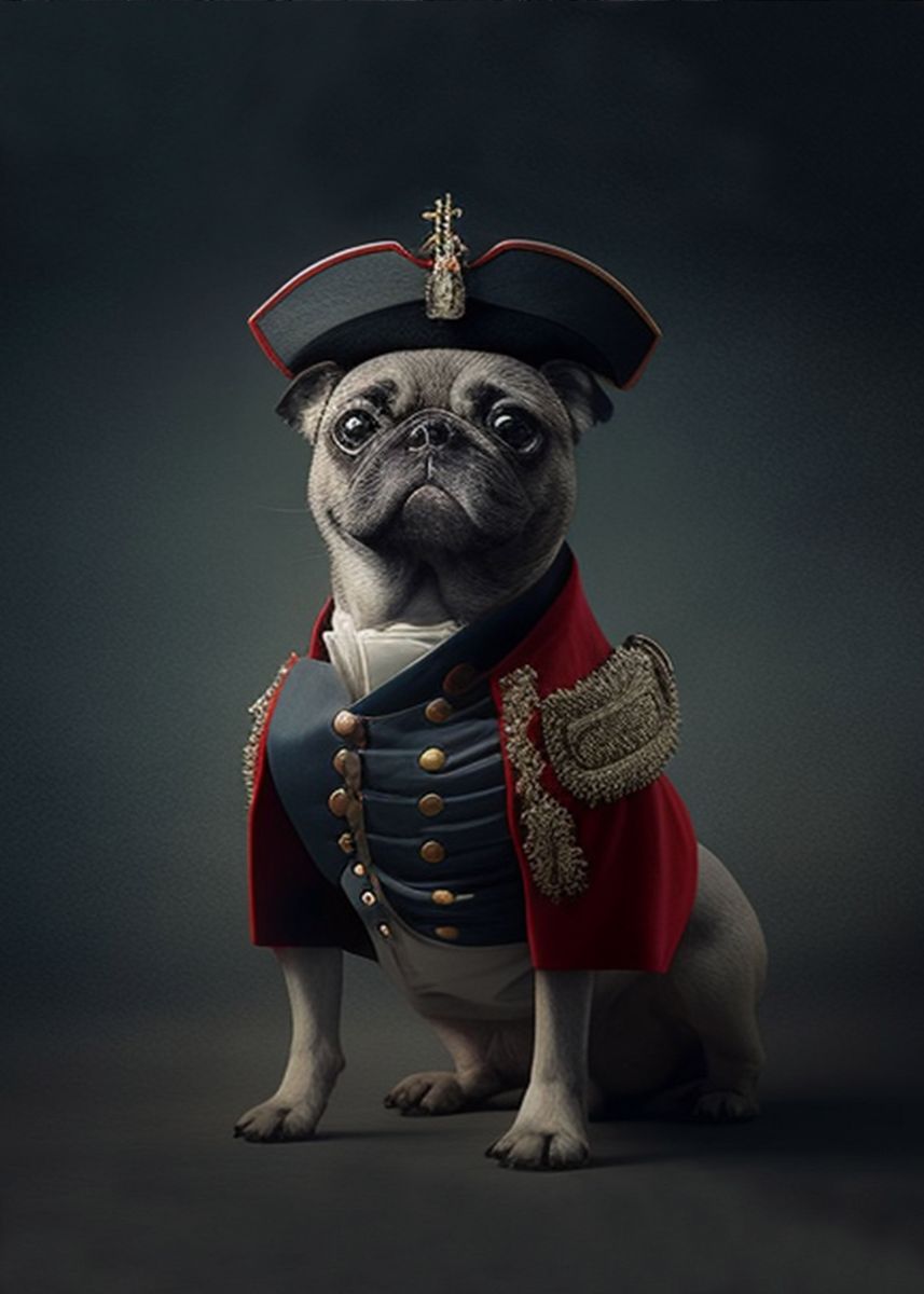 'DOG NAPOLEON' Poster, picture, metal print, paint by TroisiemeOeil ...