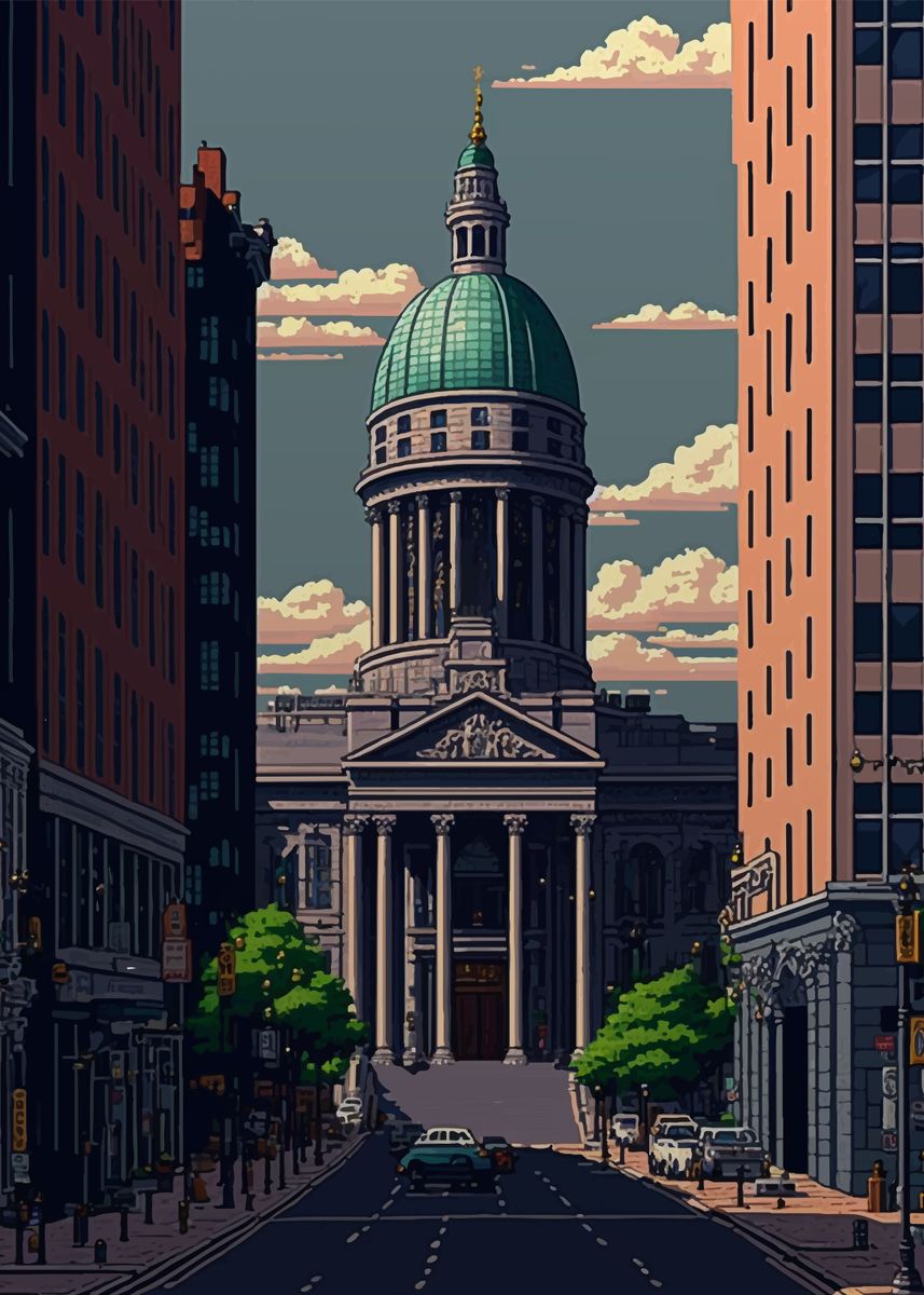 'Providence Pixel art' Poster, picture, metal print, paint by M Art ...