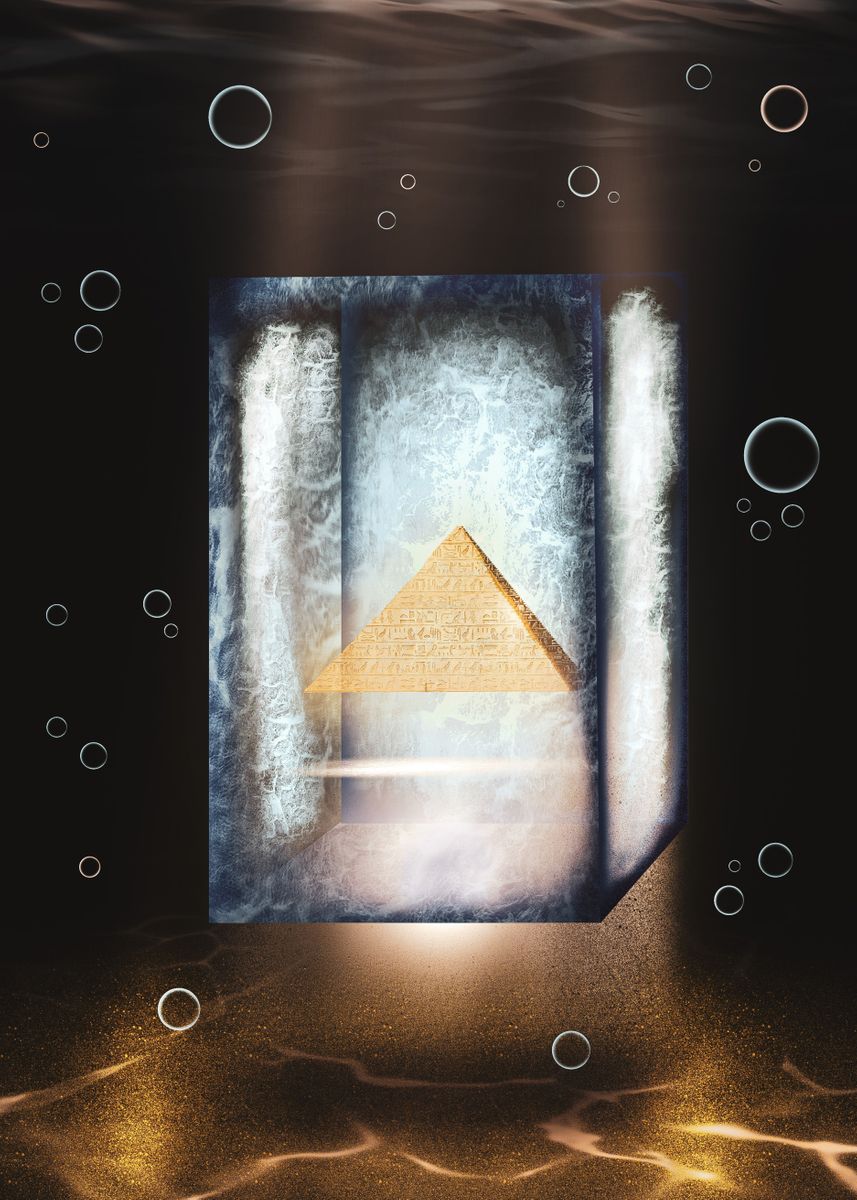 'paint pyramid in water' Poster, picture, metal print, paint by Travel ...