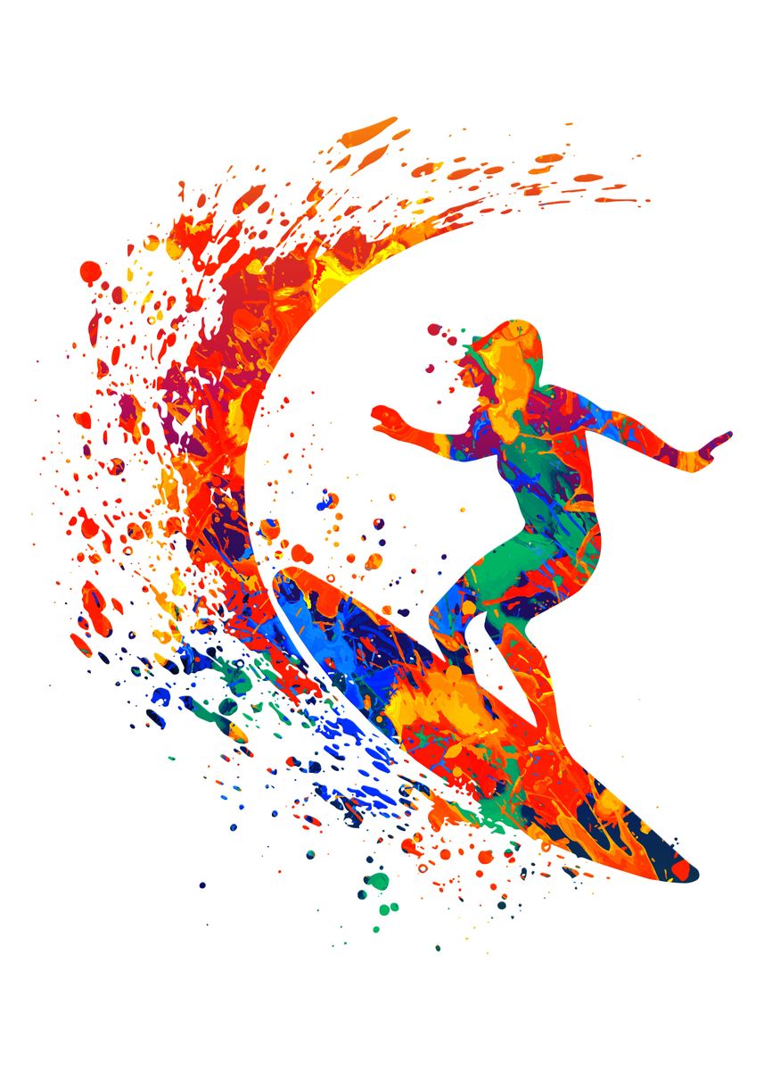 ' Surfer Girl' Poster, picture, metal print, paint by Dalton Joyce ...