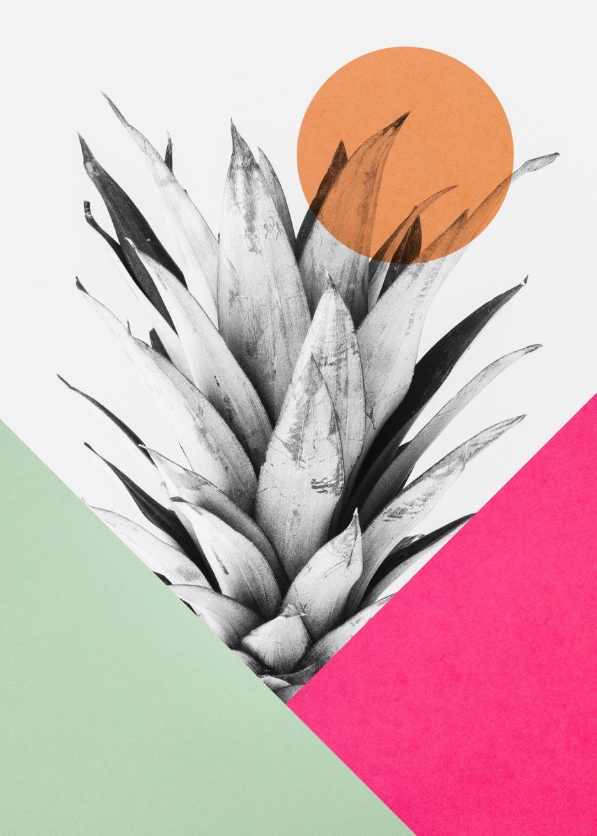 'Pineapple collage' Poster, picture, metal print, paint by Vitor Costa ...